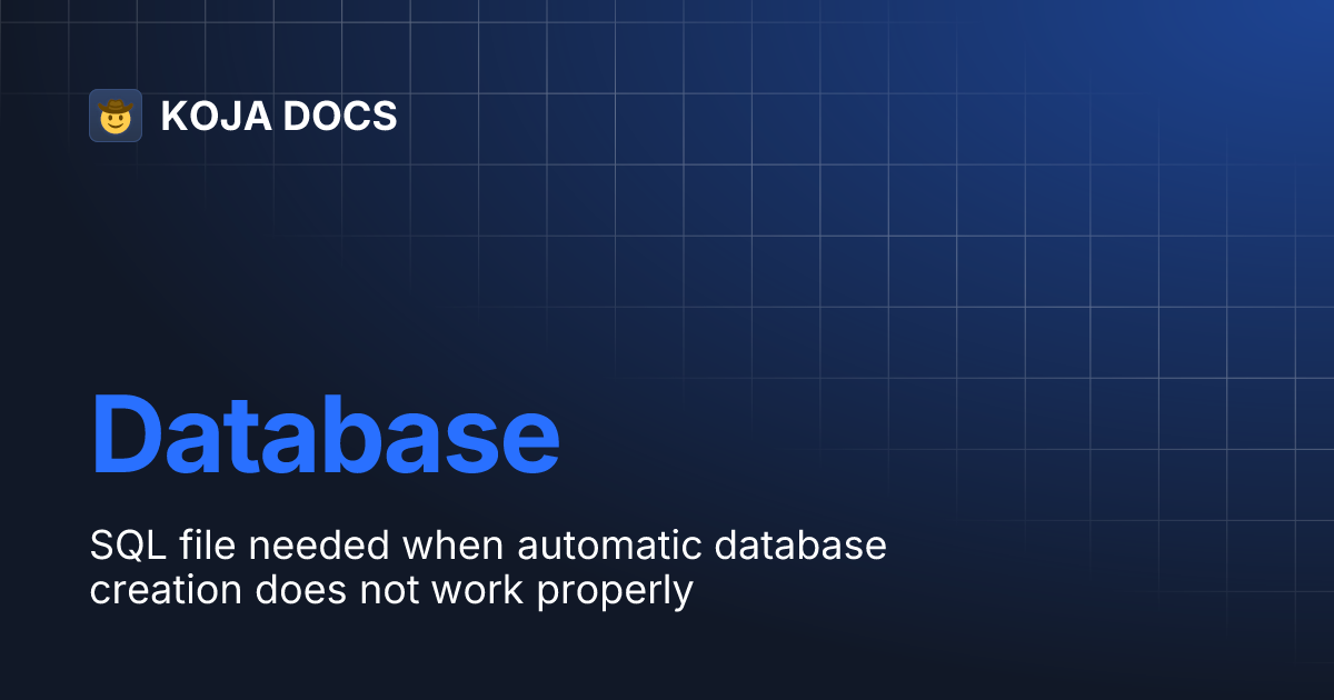 Database | KOJA DOCS