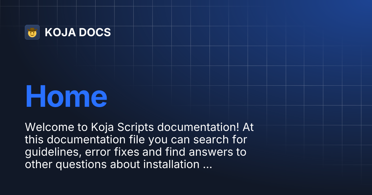 Home | KOJA DOCS